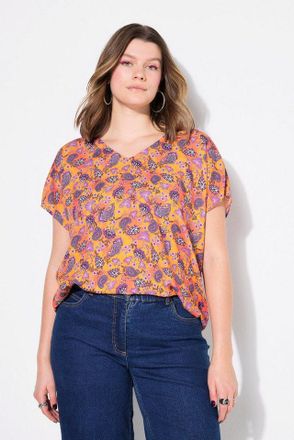 STUDIO UNTOLD Druckbluse Blusenshirt oversized Paisley V-Ausschnitt