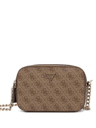 Guess Co sac à bandoulière à plaque logo - Marron