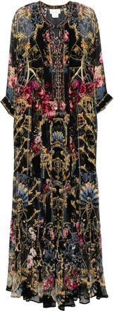 Camilla robe à fleurs imprimées - Noir