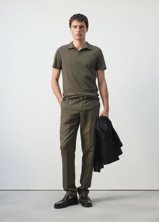 Mango Polo piqu&eacute; slim-fit vert fonc&eacute; - Homme - XXL - MANGO MAN