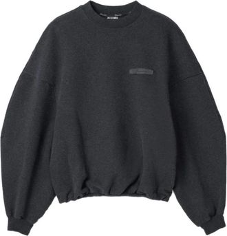 Jacquemus Femme, Sweatshirts et sweats &agrave; capuche, Gris, Taille: 38 FR Le SweaT-shirt Ruban
