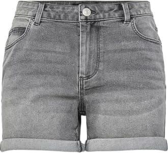 Pieces Pcpeggy MW MG Noos BC Short, Medium Grey Denim, M