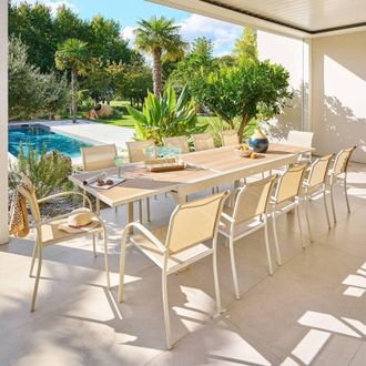 Hesperide Table de jardin 12 places Piazza extensible argile - Hesp&eacute;ride
