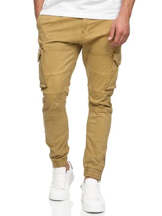 Indicode Herren Alex Cargohose aus Baumwolle mit 6 Taschen | Cargo Chino Hose f. M&auml;nner Amber, XXL