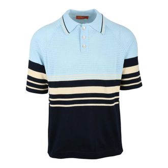 Daniele Fiesoli Homme, Tops, Bleu, Taille: 2XL Polo en maille