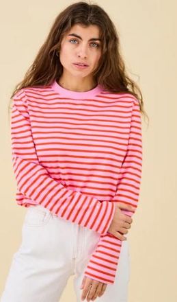 Jyoti Fair Works Damen vegan Langarmshirt Popeia Rosa/Rot