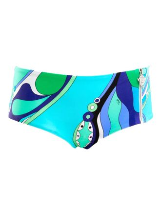 Pucci bas de bikini à imprimé Orchidée - Bleu