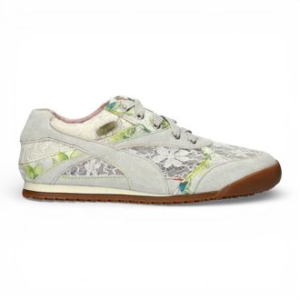 Laura Vita Laura Vita Damen-Sneaker Tivanao-05 aus beigefarbenem Leder mit Blumenmuster