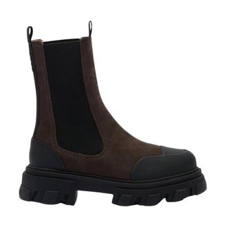 Ganni Cleated Mid Chelsea Boot Pelinova - - Shoes - Damen - Braun - 41 EU