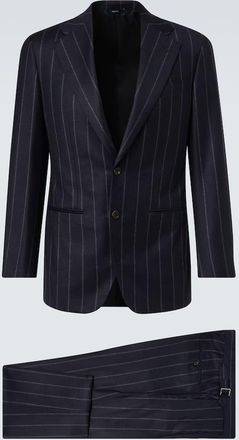 Thom Sweeney Costume ray&eacute; en laine et cachemire