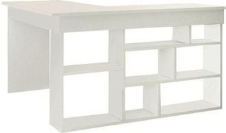 Dmora Schreibtisch Dfavasul, Mehrzweckschreibtisch, B&uuml;rotisch f&uuml;r pc, Eckschreibtisch, 129x120h72 cm, Wei&szlig; - Dmora