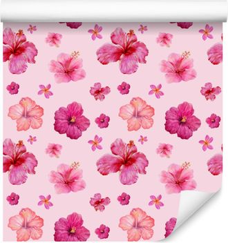 OEM Carta Da Parati Con Fiori Rosa Cipria E Corallo Per Soggiorno E Camera Da Letto, 50x1000 Cm