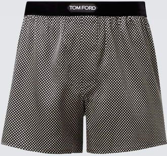 Tom Ford Short en soie mélangée à pois