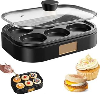 Generic Po&ecirc;le &agrave; hamburger &agrave; oeufs, 900 W, anti-adh&eacute;sive, avec couvercle visuel et anneau chauffant, id&eacute;al pour les collations et les g&acirc;teaux