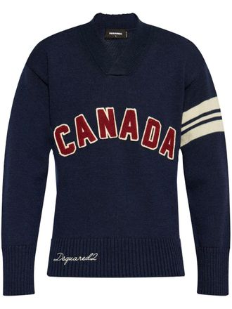 Dsquared2 pull à logo brodé - Bleu