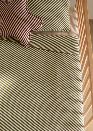 Mango Couverture enfant coton &agrave; rayures bicolore bleu encre - Home - 70X100cm - MANGO HOME