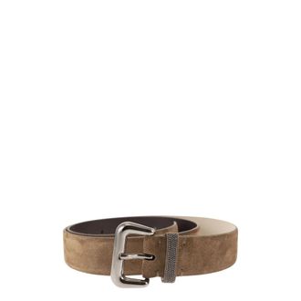 Brunello Cucinelli Wildlederg&uuml;rtel - - Accessories - Herren - Beige - M