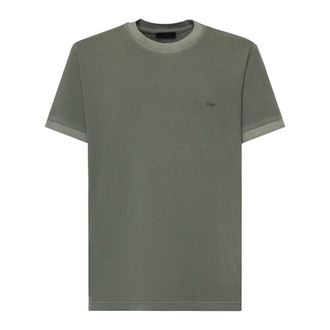 Fay Piquet Crewneck T-shirt - - Tops - Herren - Gr&uuml;n - XL