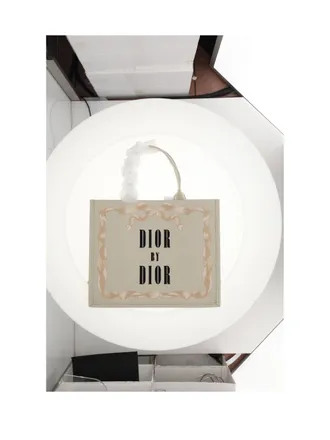 Dior Womens Tote Bag Beige-Multicolour Cotton Shoulder Beige/multicolour