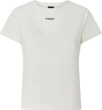 Pinko Pinko, Femme, Tops, Blanc, Taille: 40 FR Logo T-Shirt