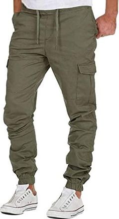 ORANDESIGNE Homme Pantalon Cargo Casual Jogging Cordon De Serrage Baggy Pants Trousers Sport Activewear Sweatpants Mode A Gris M
