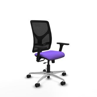 Piqueras y Crespo B&uuml;rostuhl mit 3D-Armen, h&ouml;henverstellbare Lendenwirbelst&uuml;tze, ausgestattet mit Syncro/Traslack und Schneideschaum, mit Rollen von 65 mm, Nylon, Schwar