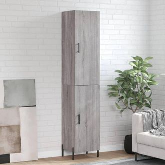vidaXL Highboard Grau Sonoma 34,5x34x180 cm Holzwerkstoff Vidaxl