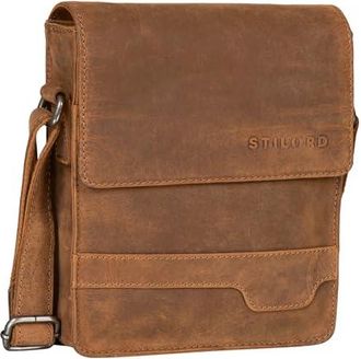 STILORD Sven Sac Bandoulière Homme en Cuir Petit Cuir Sacoche Sac Messager Sac à Main Vintage DIN A5 Sac en Cuir véritable, Couleur:Tan - Marron - Scuro