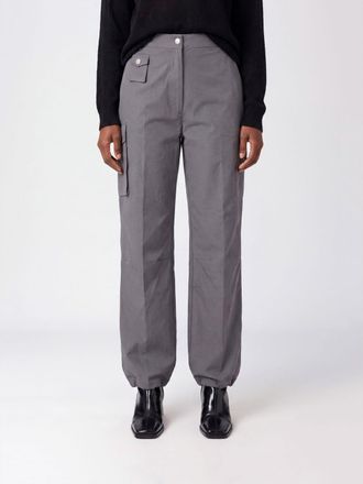 Ganni Pantalon cargo taille haute en coton stretch &agrave; jambe droite
