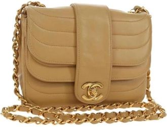 Chanel Sac bandouli&egrave;re vintage doccasion - Femme - Pre-owned - Beige - Taille: ONE Size