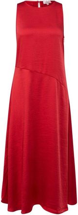 s.Oliver Midikleid Kleid &Auml;rmelloses Satinkleid mit diagonaler Ziernaht