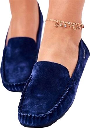 ORANDESIGNE Loafers Mokassins Damen Segelschuhe Plateauschuhe Flache Platform Bootschuhe Slipper Wanderschuhe Slip On Loafer Schuhe Casual Slippers Sommerschuhe E