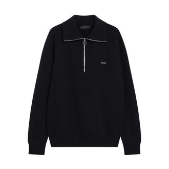 Prada Strickpoloshirt - - Sweatshirts & Hoodies - Herren - Blau - M