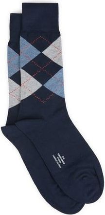 Au Printemps Paris Chaussettes hautes &agrave; losanges en coton m&eacute;lang&eacute;