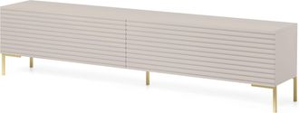 Selsey TV Schrank Board Sideboard Fernsehtisch Fernsehschrank 175 cm Goldene Beine Graubeige Lammelo