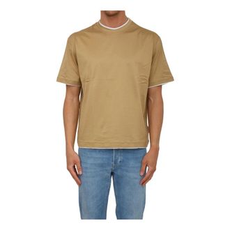Paolo Pecora Homme, Tops, Beige, Taille: XL T-Shirt Jersey