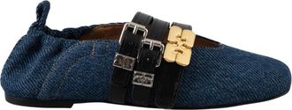 Ganni Femme, Chaussures, Bleu, Taille: 40 EU SUE Triple Ballerina Denim