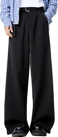 Generic Pantalon &eacute;pais pour homme - Coupe droite - Coupe ample - Confortable - Pour une tenue d&eacute;contract&eacute;e, Noir, XXL