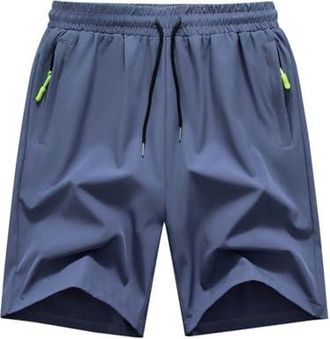 Generic Pantalon de jogging pour homme - Short d&eacute;t&eacute; d&eacute;contract&eacute; extensible - Taille &eacute;lastique avec poches zipp&eacute;es - Cordon de serrage - Pantalon de jogging d&eacute;