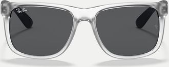 Ray-Ban Justin Color Mix eckige Sonnenbrille mit grauen Gl&auml;sern in Transparent-Keine Farbe