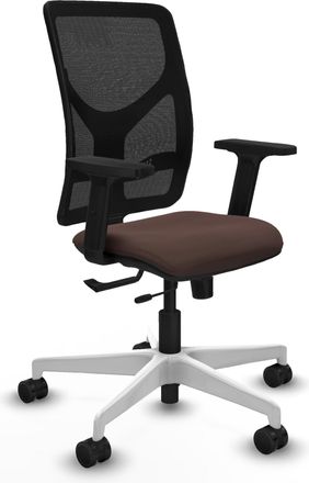 Piqueras y Crespo Stuhl geeignet f&uuml;r die Arbeit mit 2D-Armen, h&ouml;henverstellbare Lendenwirbelst&uuml;tze, ausgestattet mit Syncro/Traslack und Schneideschaum, Schwarz/Dunkelb