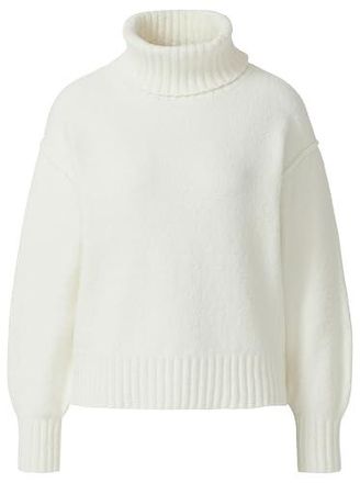 s.Oliver Pull en Tricot Douillet avec Large col roul&eacute;, Blanc., 42