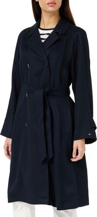 Tommy Hilfiger Damen Mantel Trenchcoat, Blau (Desert Sky), 44