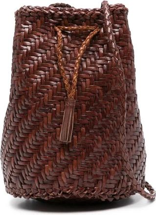 Dragon Diffusion Femme, Sacs, Brun, Taille: ONE Size Sac à bandoulière tressé avec détail pompon