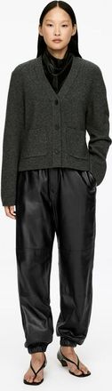 Arket Lederhose Mit Barrel Leg -Schwarz