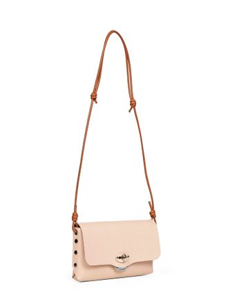 Zanellato Womens Pink Lettera Small Mini Bag With Shoulder Strap Bovine Leather Handbags Hand