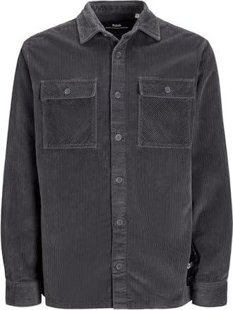 Jack & Jones Rddbrady Overshirt Cord. L/S Noos T-Shirt, Gris fonc&eacute;, L Hommes