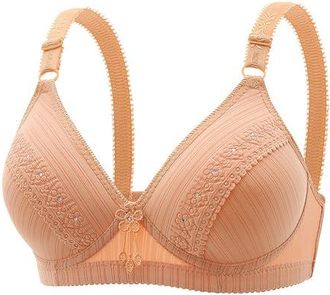Generic Soutien-gorge d&eacute;contract&eacute; et respirant sans anneau en acier pour femme, Orange, 70