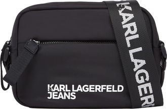 Karl Lagerfeld WomenS, Essential Nylon Crossbody, Black, One size