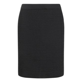Givenchy Schwarzer gerippter Rock mit Schlitz hinten - - Skirts - Damen - Schwarzk - M